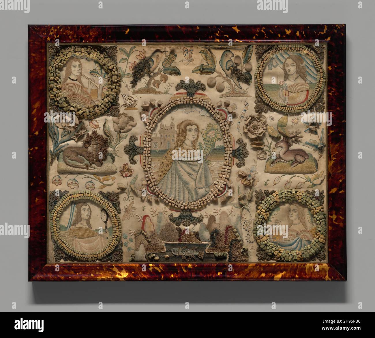 Needlework (Depicting the Five Senses), England, 1601/25 Stock Photo ...