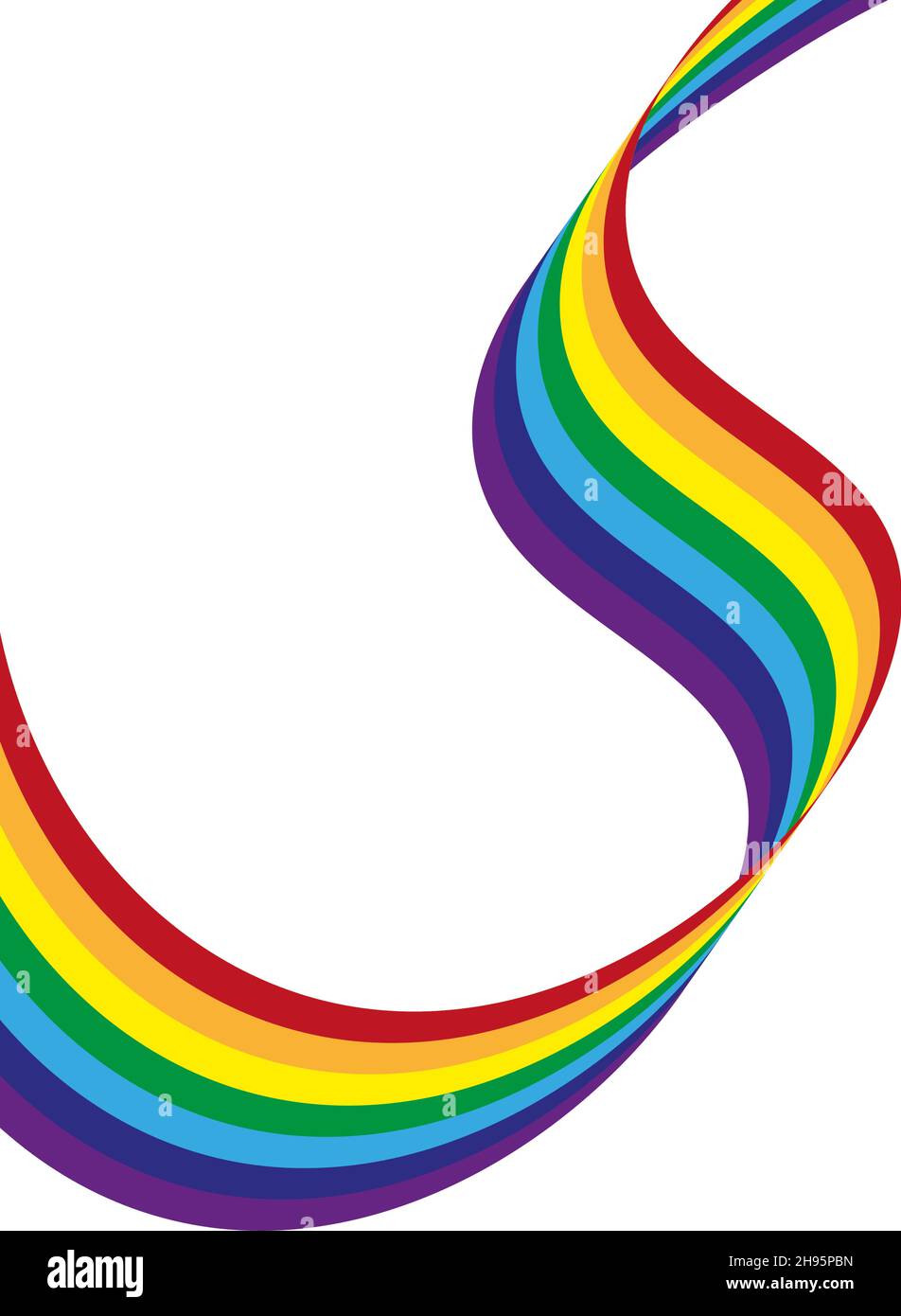 vector background with ribbon in rainbow on a white background Stock ...