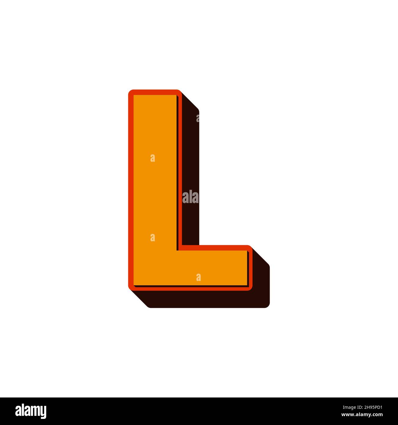 Vector Retro 3D Font with shadow LETTER Stock Vector Image & Art - Alamy