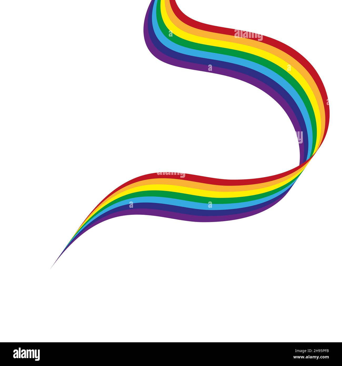 vector background with ribbon in rainbow on a white background Stock ...