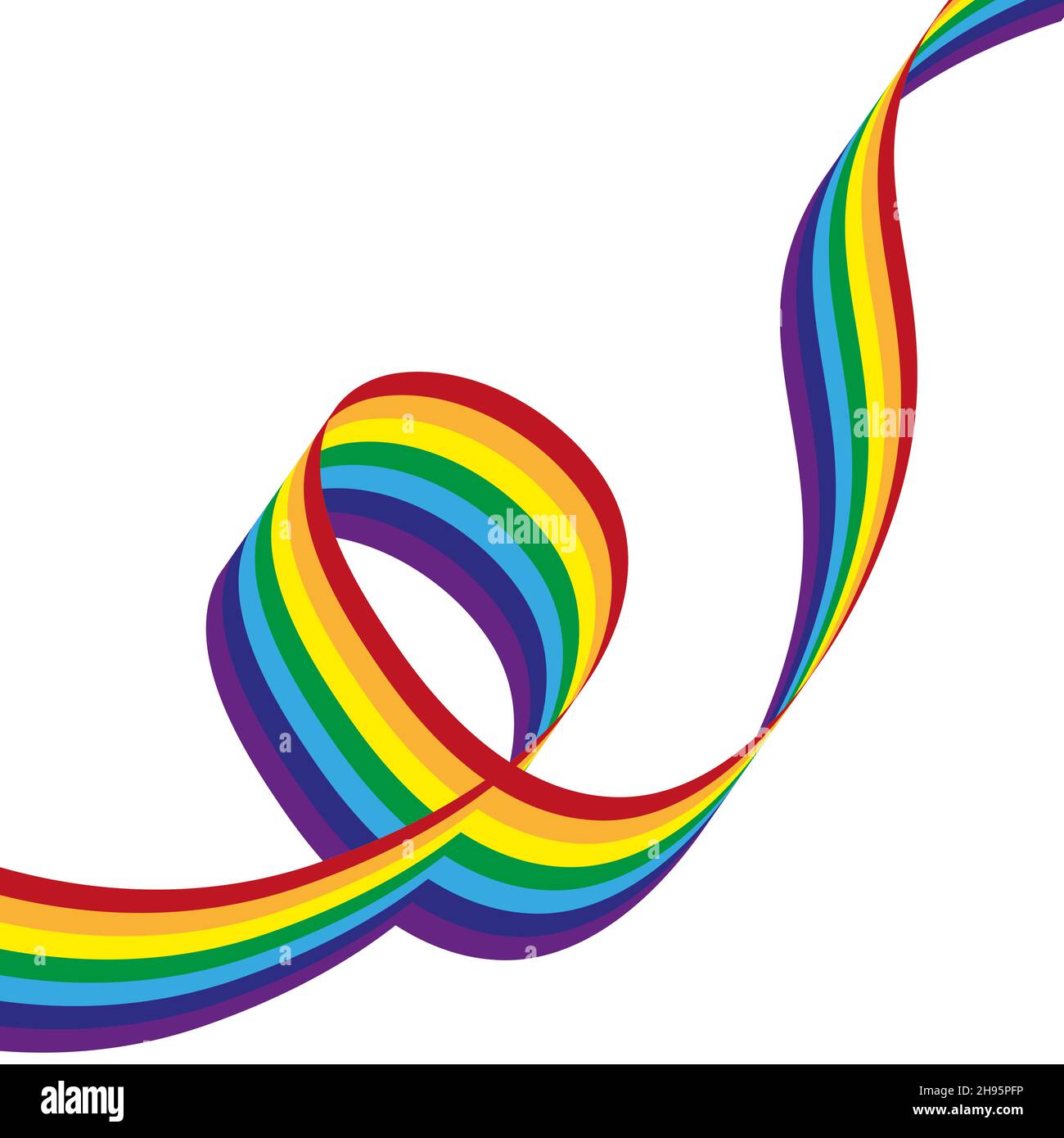 vector background with ribbon in rainbow on a white background Stock ...