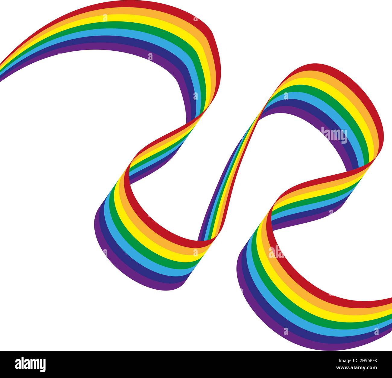 vector background with ribbon in rainbow on a white background Stock ...