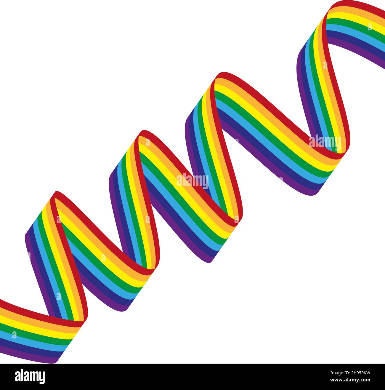 vector background with ribbon in rainbow on a white background Stock ...