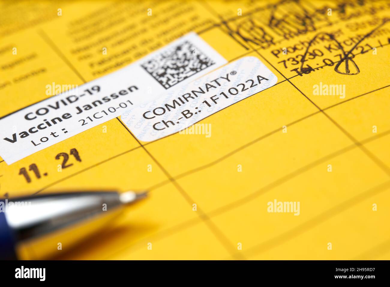 Stuttgart, Germany - December - 04, 2021: Booster vaccination against ...