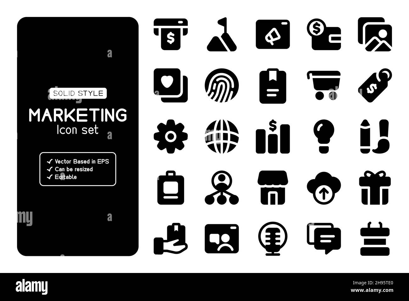 Set of marketing icons and it vector based. It may be used in your ...