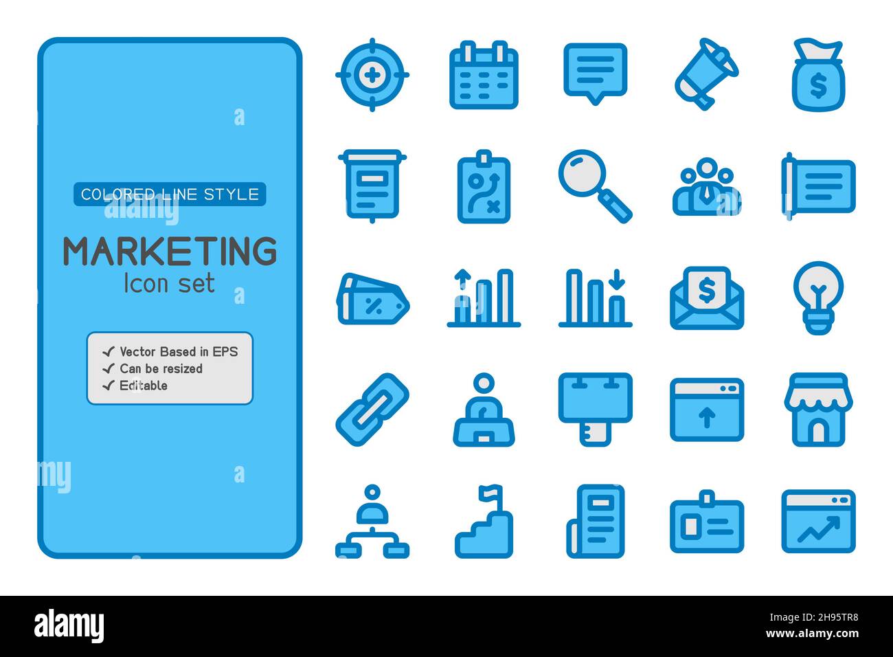 Set of marketing icons and it vector based. It may be used in your ...