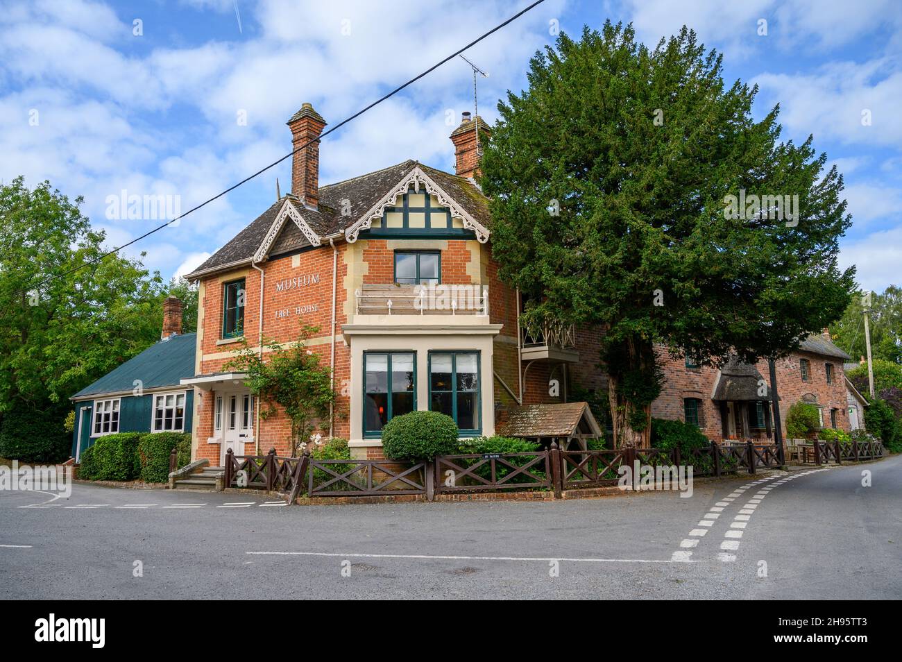Outside of The Museum Inn pub in Farnham village in rural Dorset ...