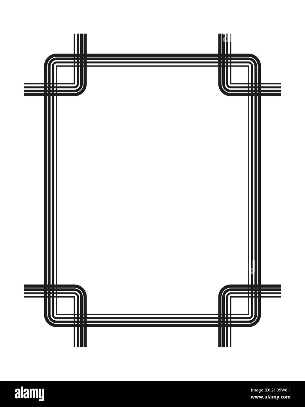 Vector illustration of art deco borders and frames. Creative pattern in ...