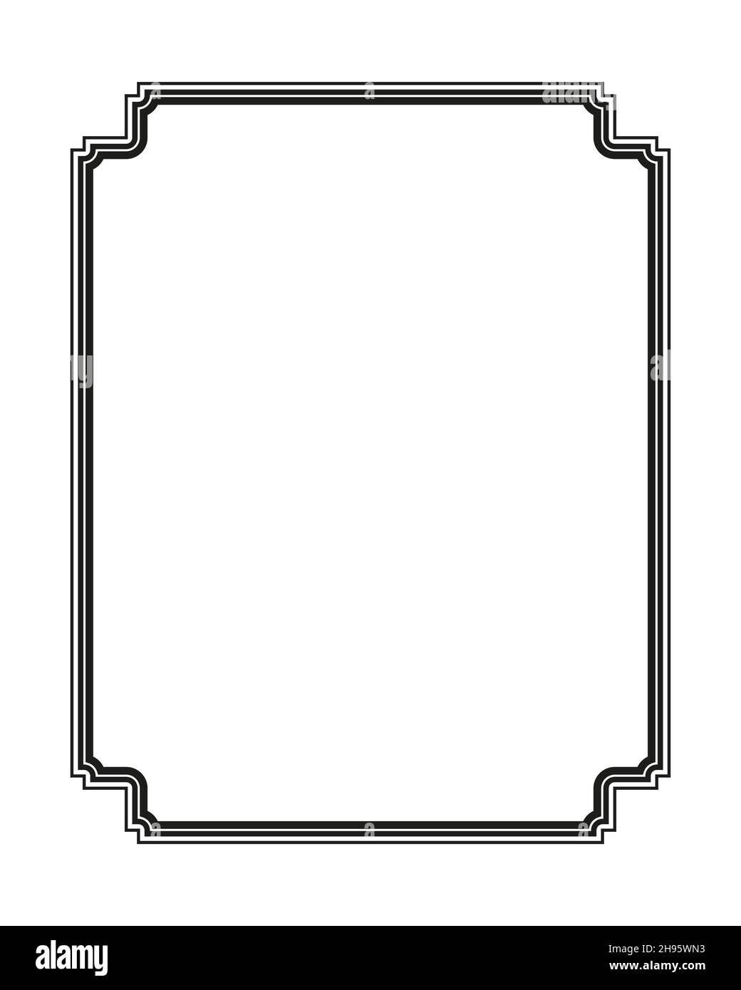 Vector illustration of art deco borders and frames. Creative pattern in ...