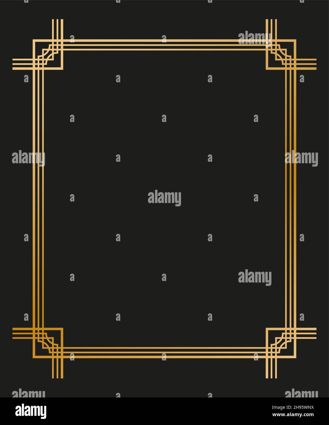 Vector illustration of art deco borders and frames. Creative pattern in ...
