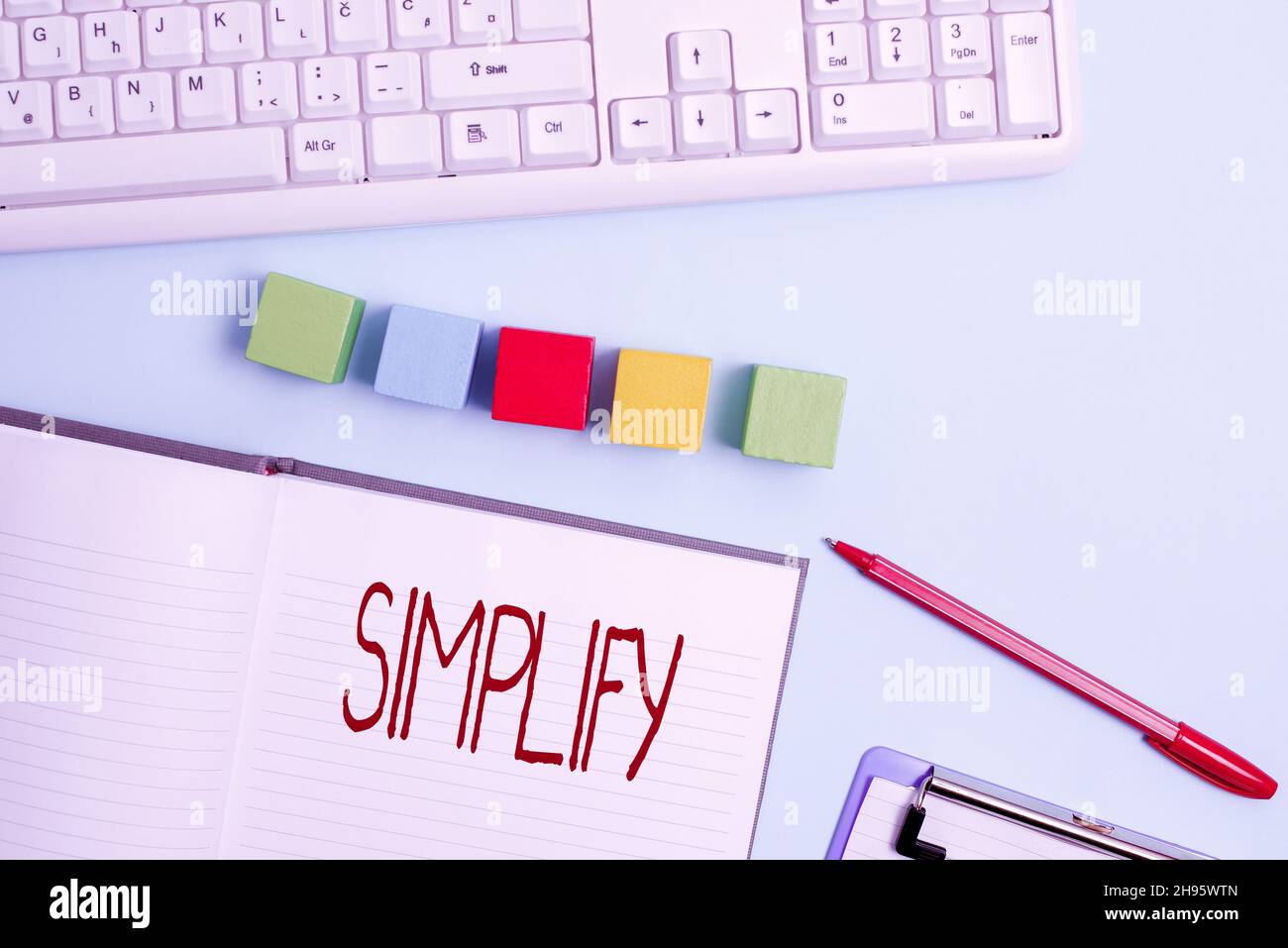 Text sign showing Simplify. Concept meaning make something simpler or ...