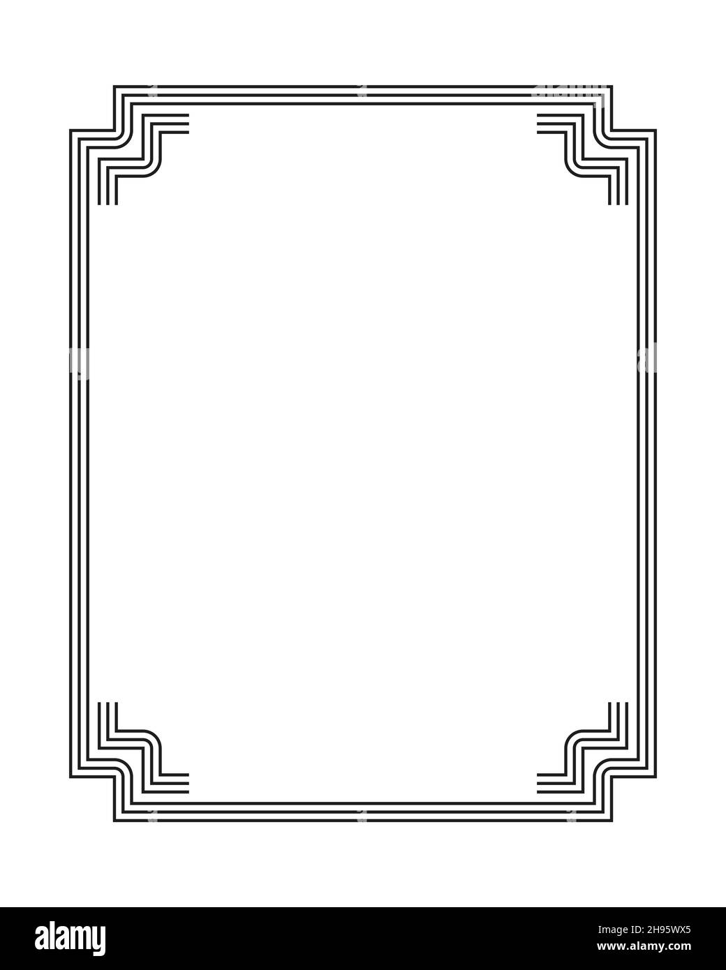 Vector illustration of art deco borders and frames. Creative pattern in ...