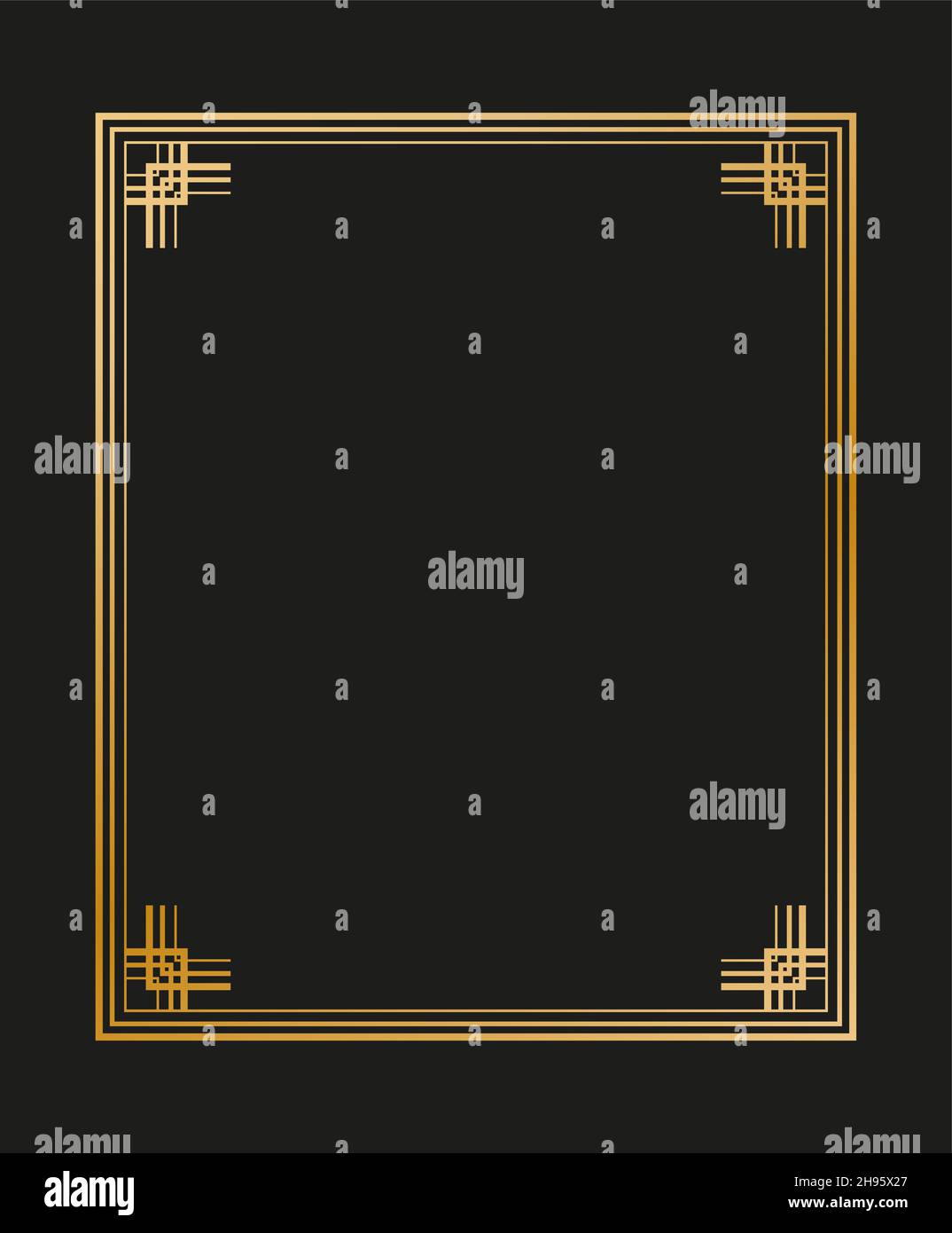 Vector illustration of art deco borders and frames. Creative pattern in ...