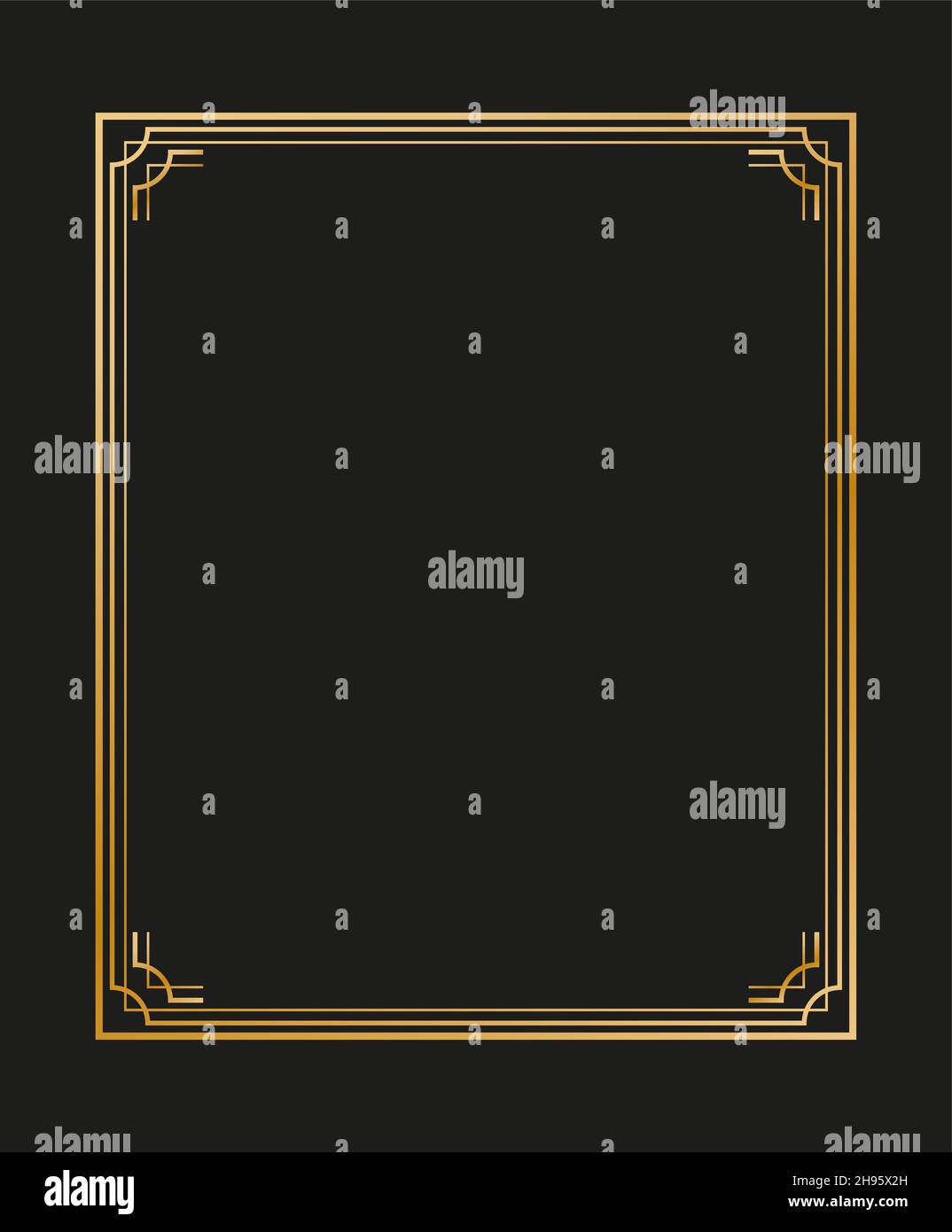 Vector illustration of art deco borders and frames. Creative pattern in ...