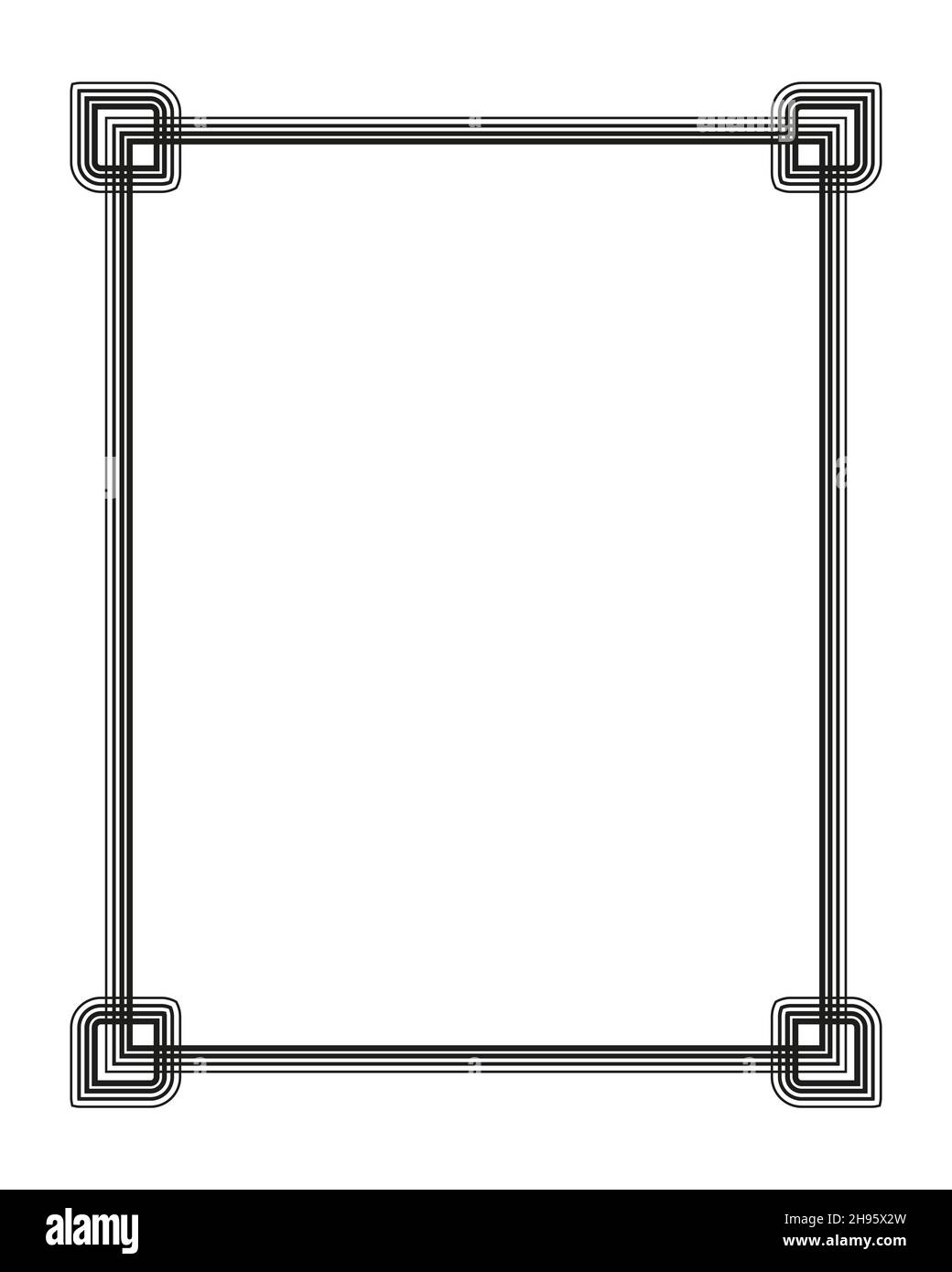 Vector illustration of art deco borders and frames. Creative pattern in ...