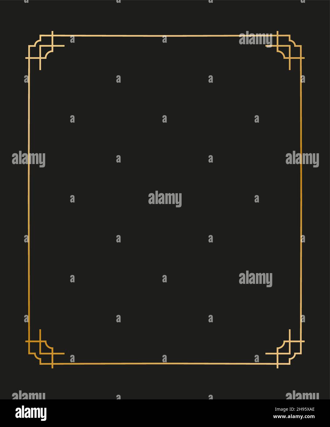 Vector illustration of art deco borders and frames. Creative pattern in ...