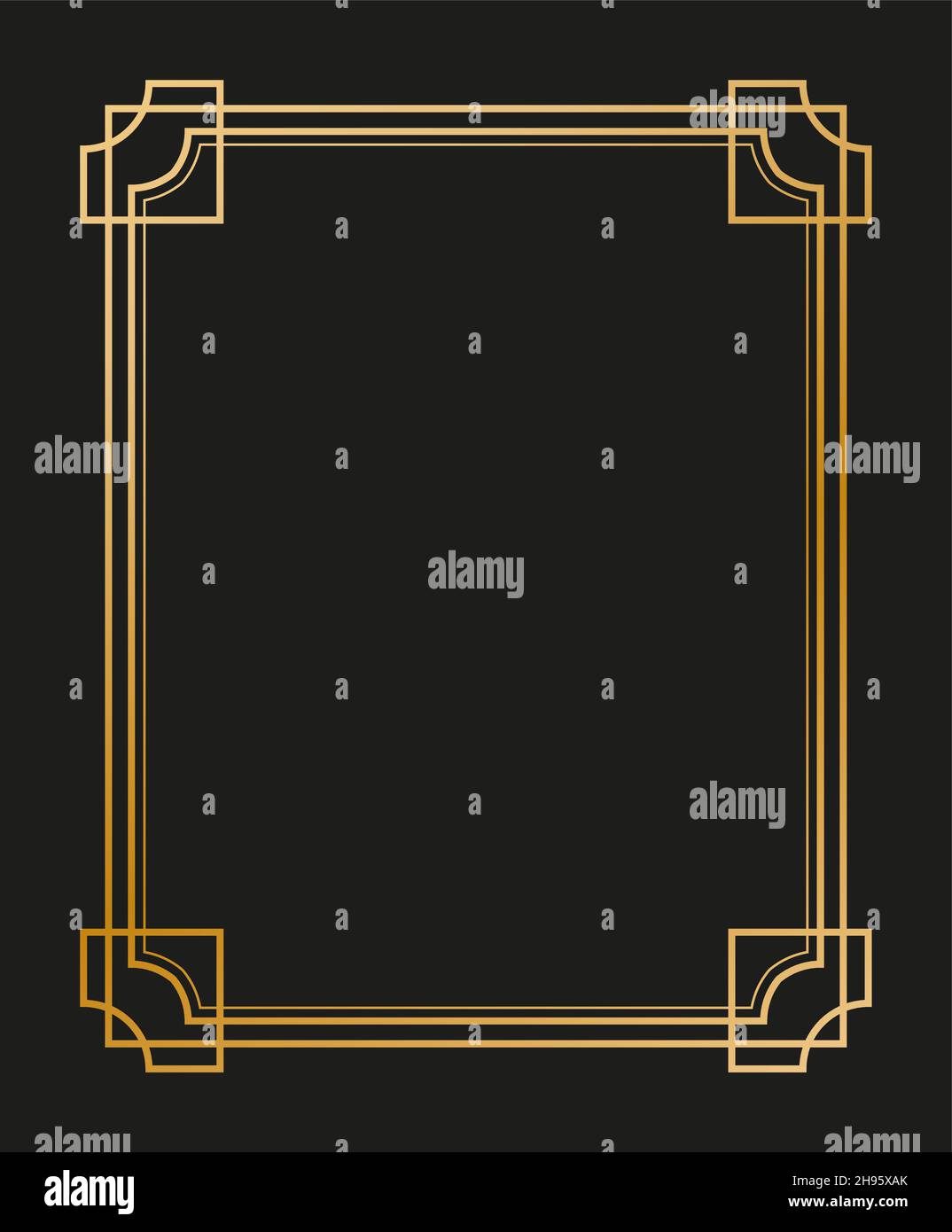 Vector illustration of art deco borders and frames. Creative pattern in ...