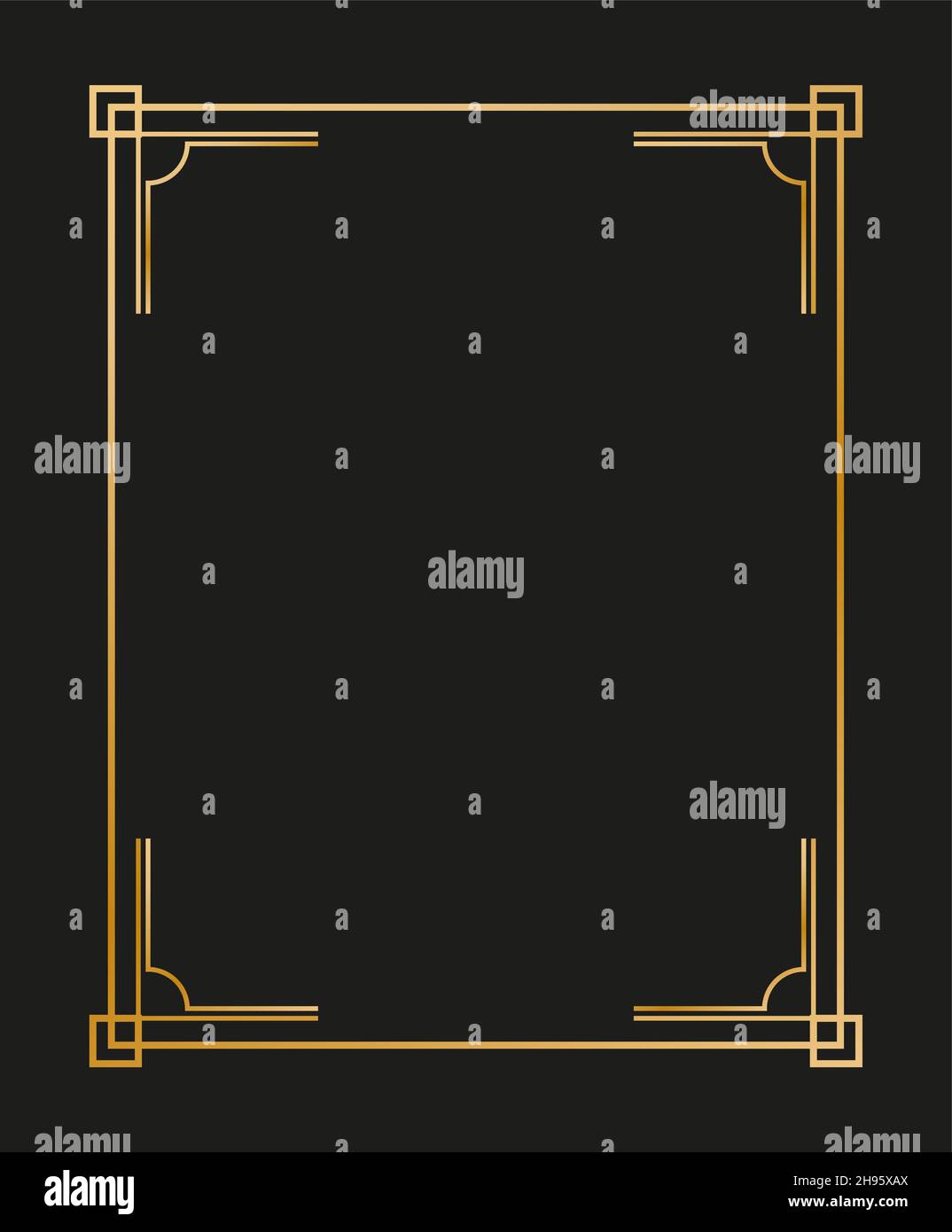 Vector illustration of art deco borders and frames. Creative pattern in ...