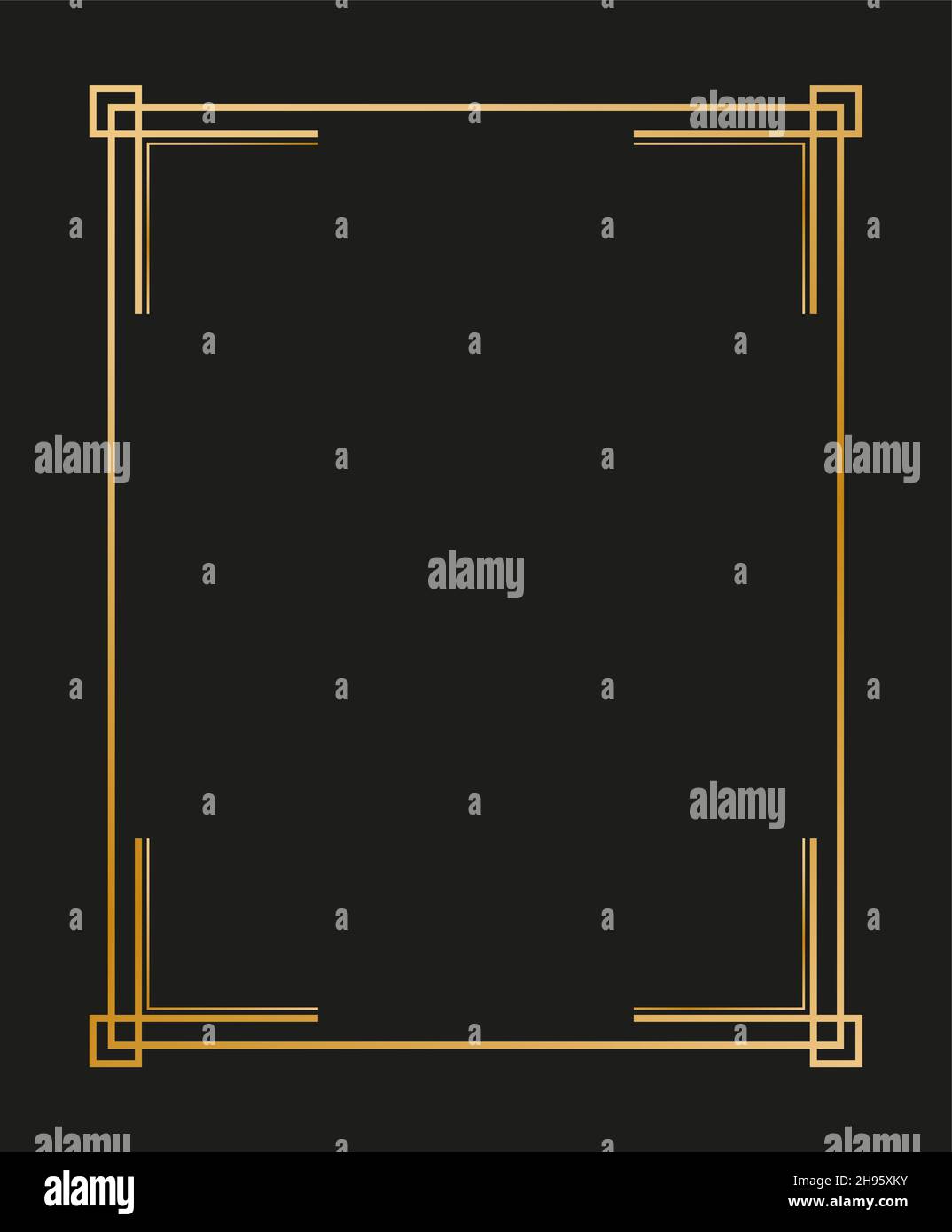 Vector illustration of art deco borders and frames. Creative pattern in ...