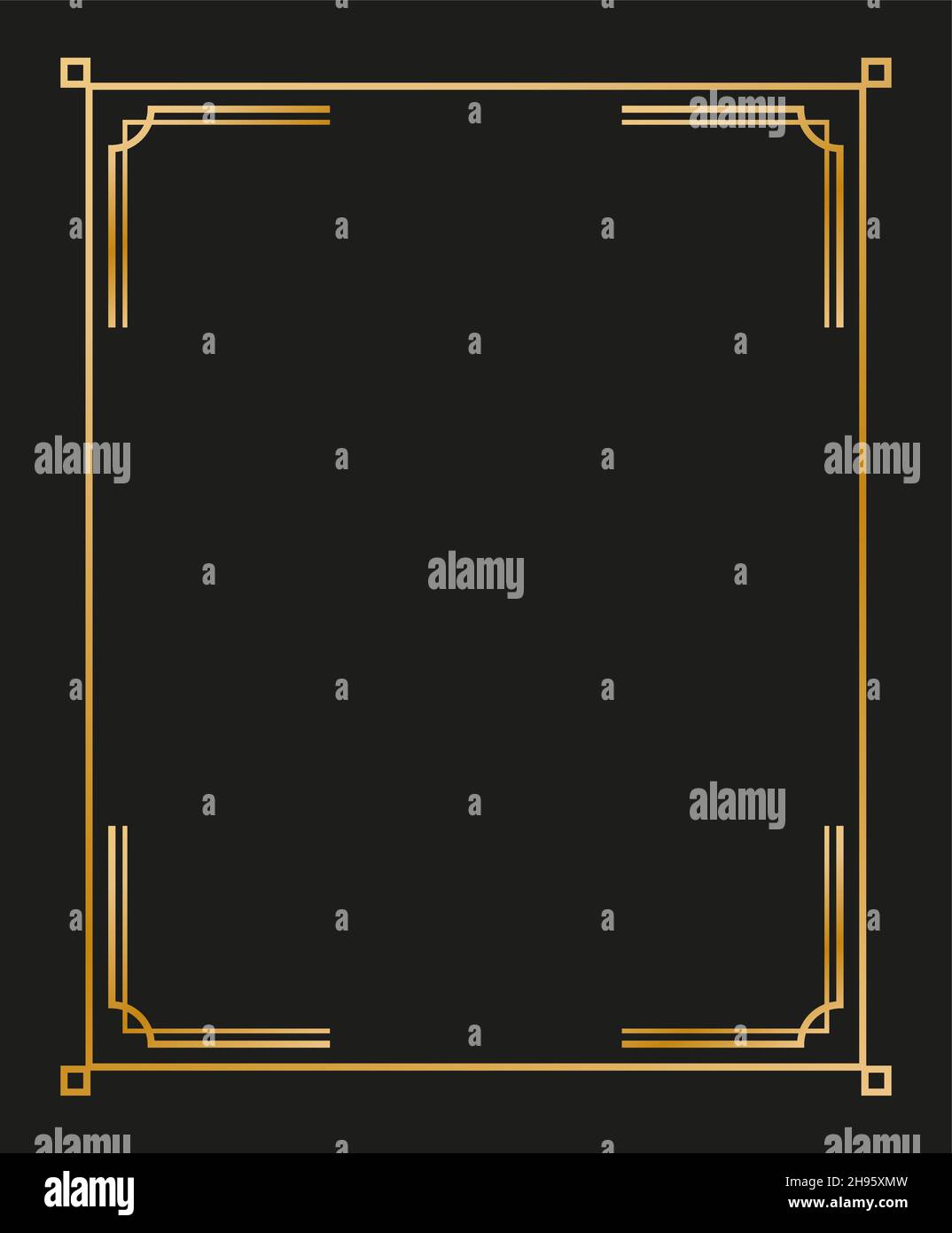 Vector illustration of art deco borders and frames. Creative pattern in ...
