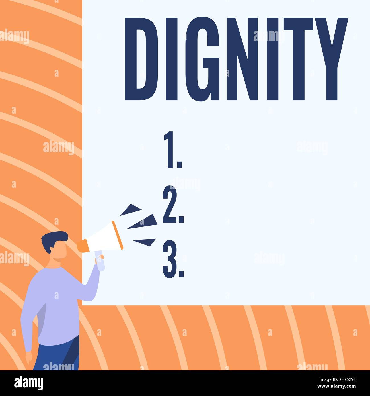 Writing displaying text Dignity. Word Written on Quality Being worthy ...