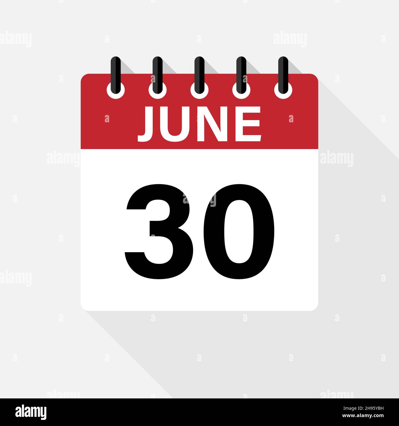 June Calendar Icon. Calendar Icon with shadow. Flat style. Date, day ...