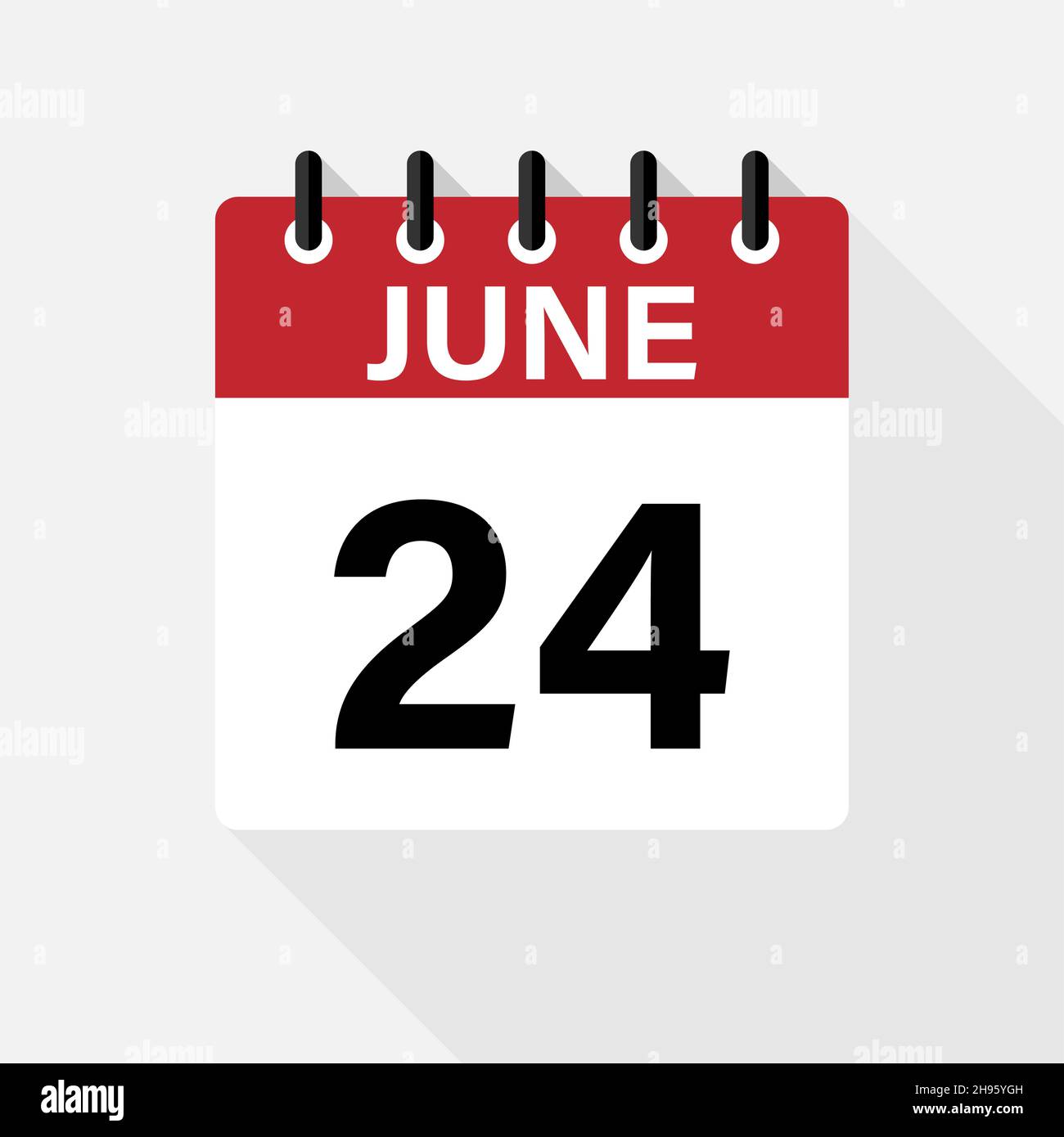 June Calendar Icon. Calendar Icon with shadow. Flat style. Date, day ...