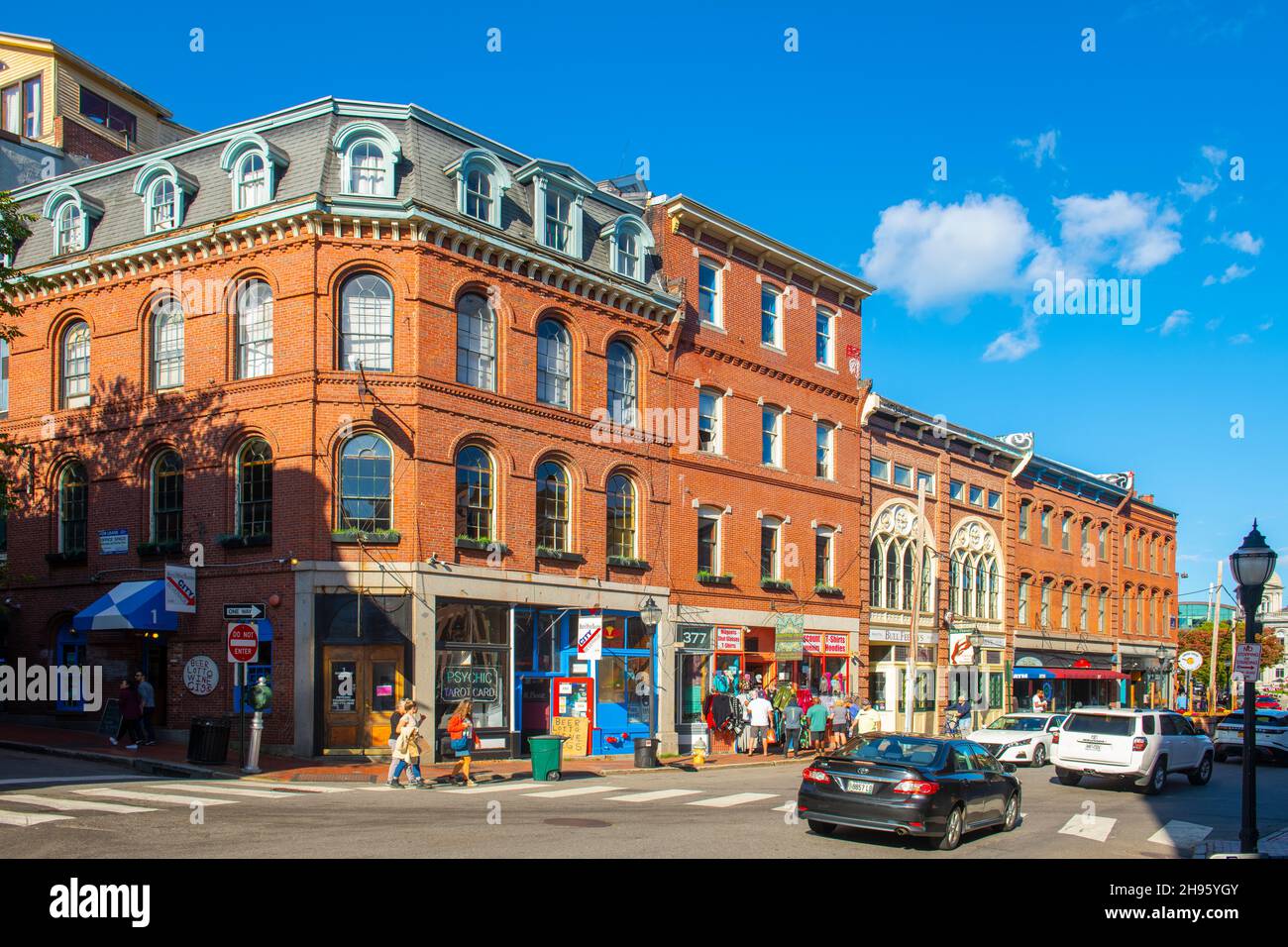 Historic commercial building on 1 Exchange Street at Fore Street in Old ...