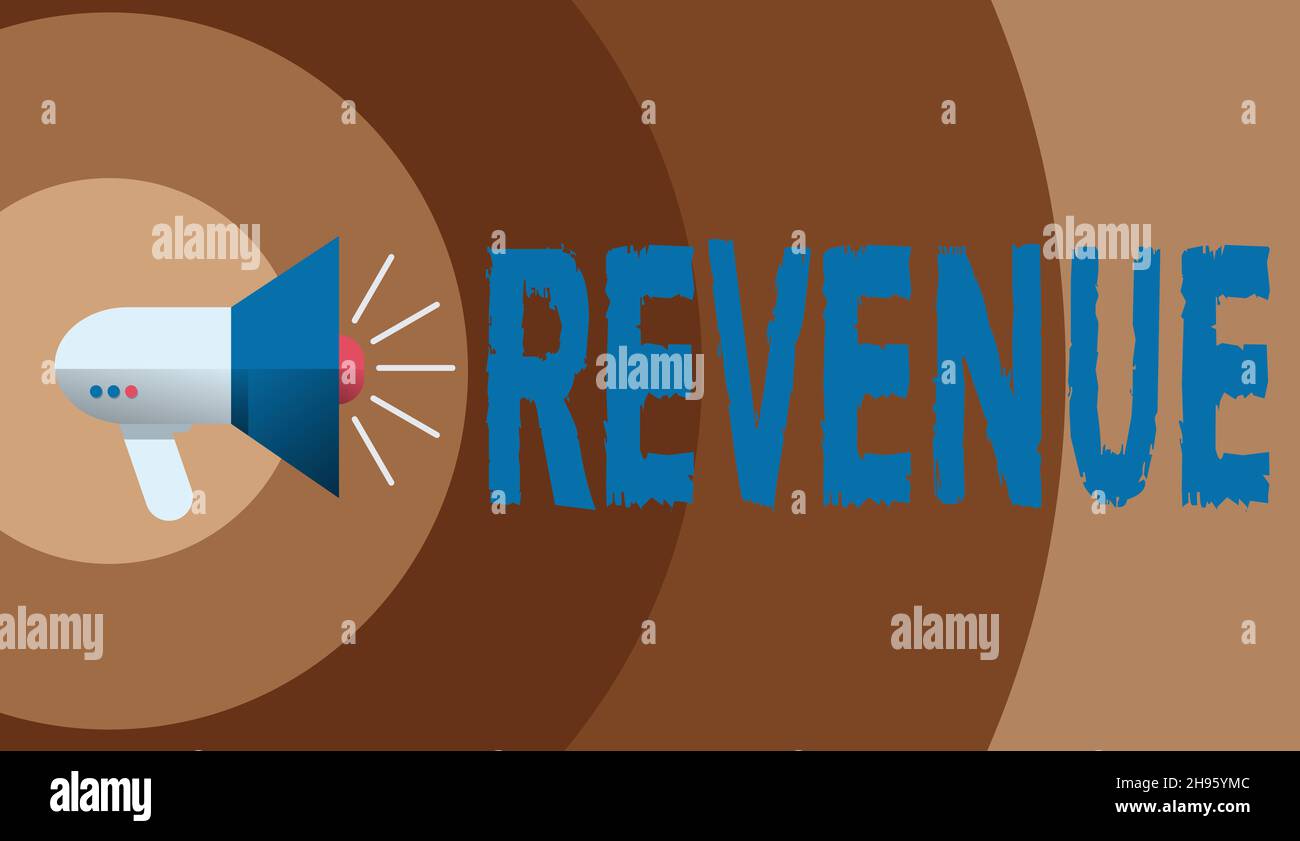 Inspiration showing sign Revenue. Word Written on total amount of ...