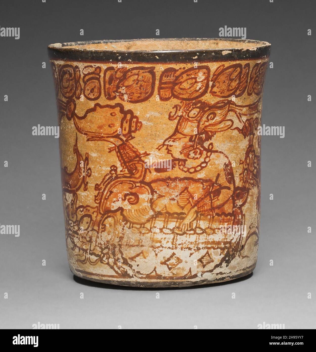 Vessel Depicting a Mythological Scene, A.D. 600/800. Maya, Codex Style ...