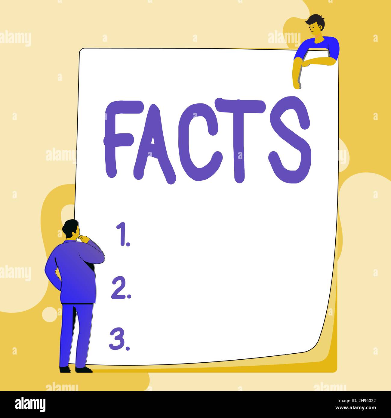 Sign displaying Facts. Business concept information used as evidence or ...