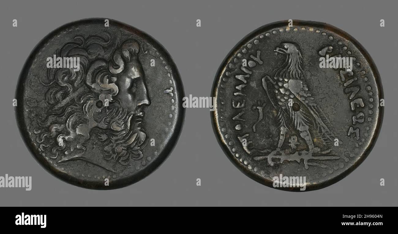 Coin Depicting the God Zeus, 247-222 BCE, issued by Ptolemy III Stock ...
