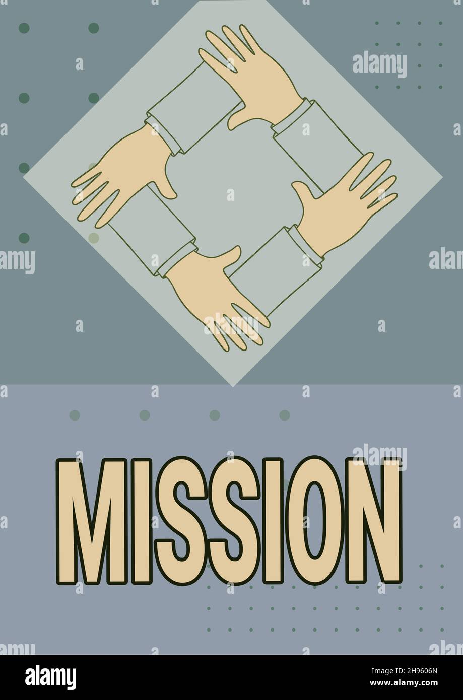 Text showing inspiration Mission. Word for Corporate goal Important ...