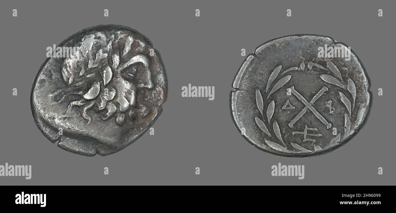 Hemidrachm (Coin) Depicting the God Zeus Amarios, before 222 BCE Stock ...