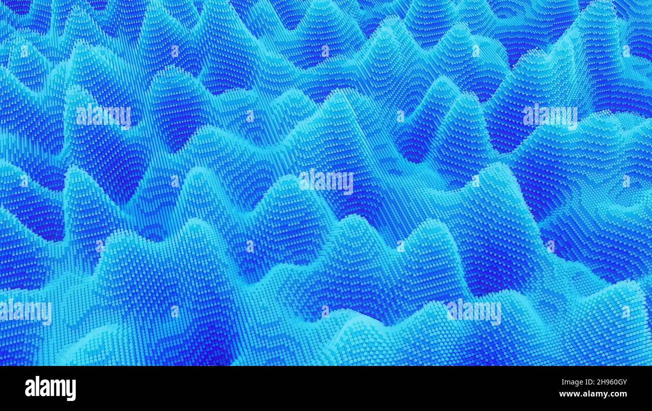 Abstract animation of pixel moving surface. Animation. Undulating color ...