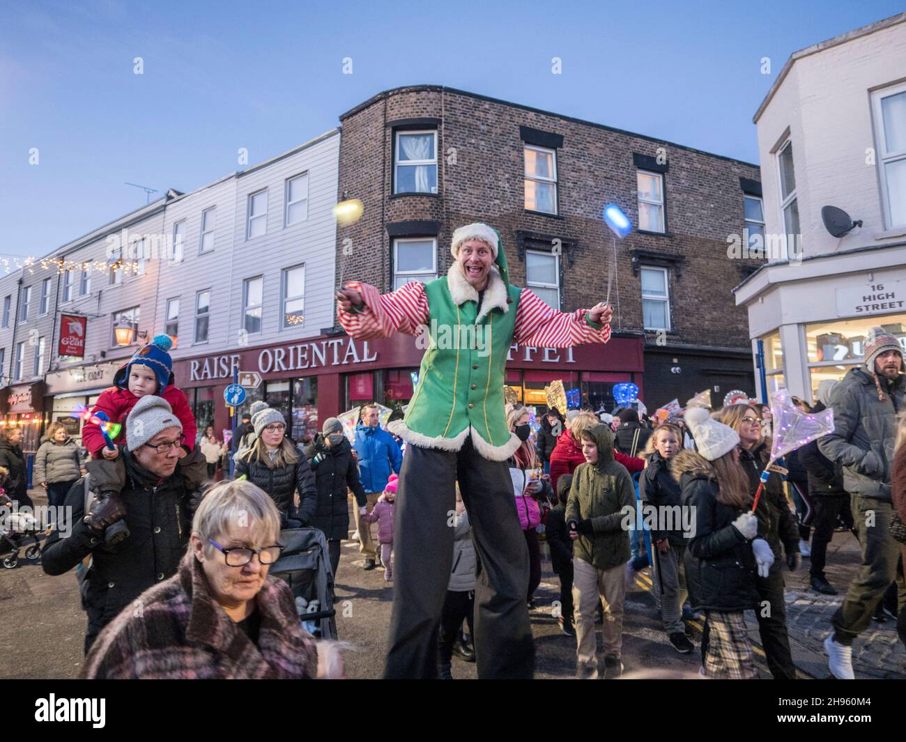 Sheerness, Kent, UK. 4th Dec, 2021. A Christmas lantern parade ...