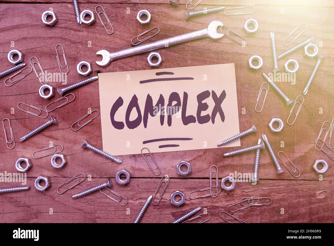 Text caption presenting Complex. Word Written on the significant ideas ...