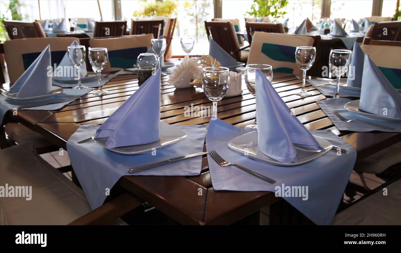 a decorated dinner table. Scene. Beautiful table decoration in the ...