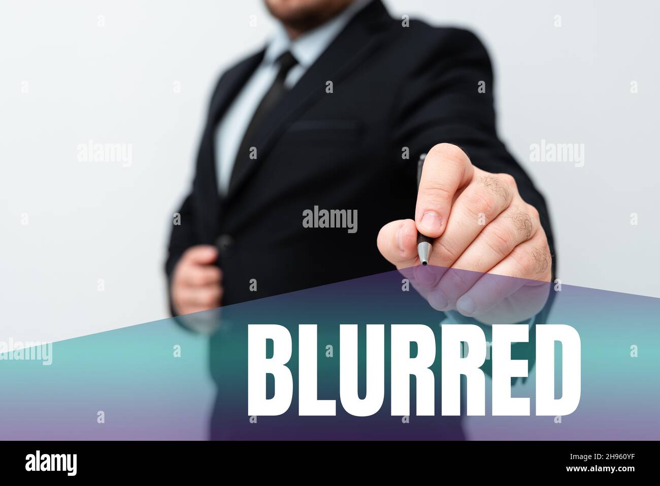 Hand writing sign Blurred. Concept meaning cannot or unable to see ...