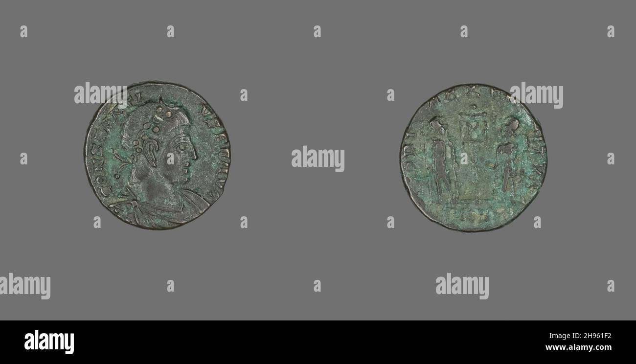 Coin Portraying Emperor Constantius II, after 340. Reverse: labarum ...