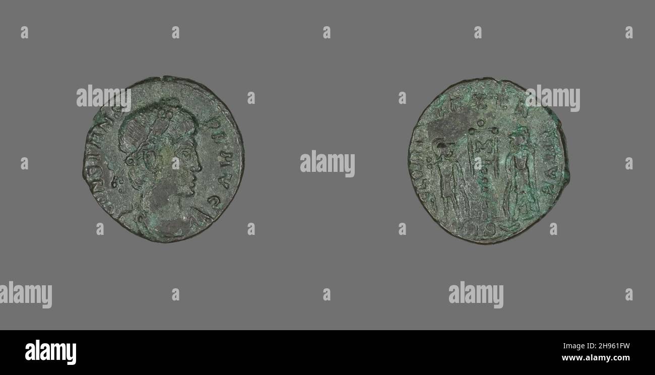 Coin Portraying Emperor Constans, after April 340. Reverse: soldiers ...