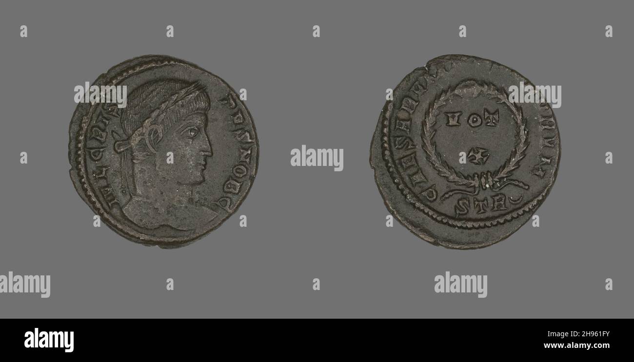 Coin Portraying Emperor Crispus, 323-324. Reverse: laurel wreath ...
