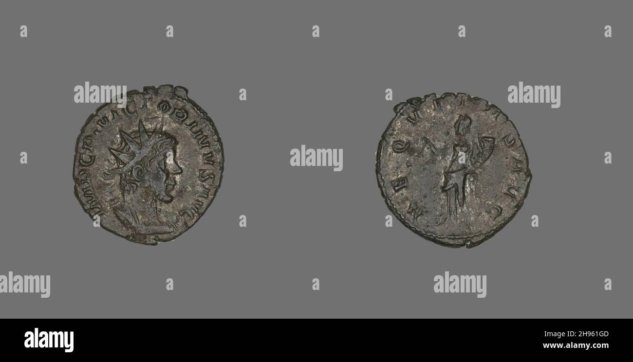 Coin Portraying Emperor Victorinus, 268-270. Reverse: Aequitas, the ...