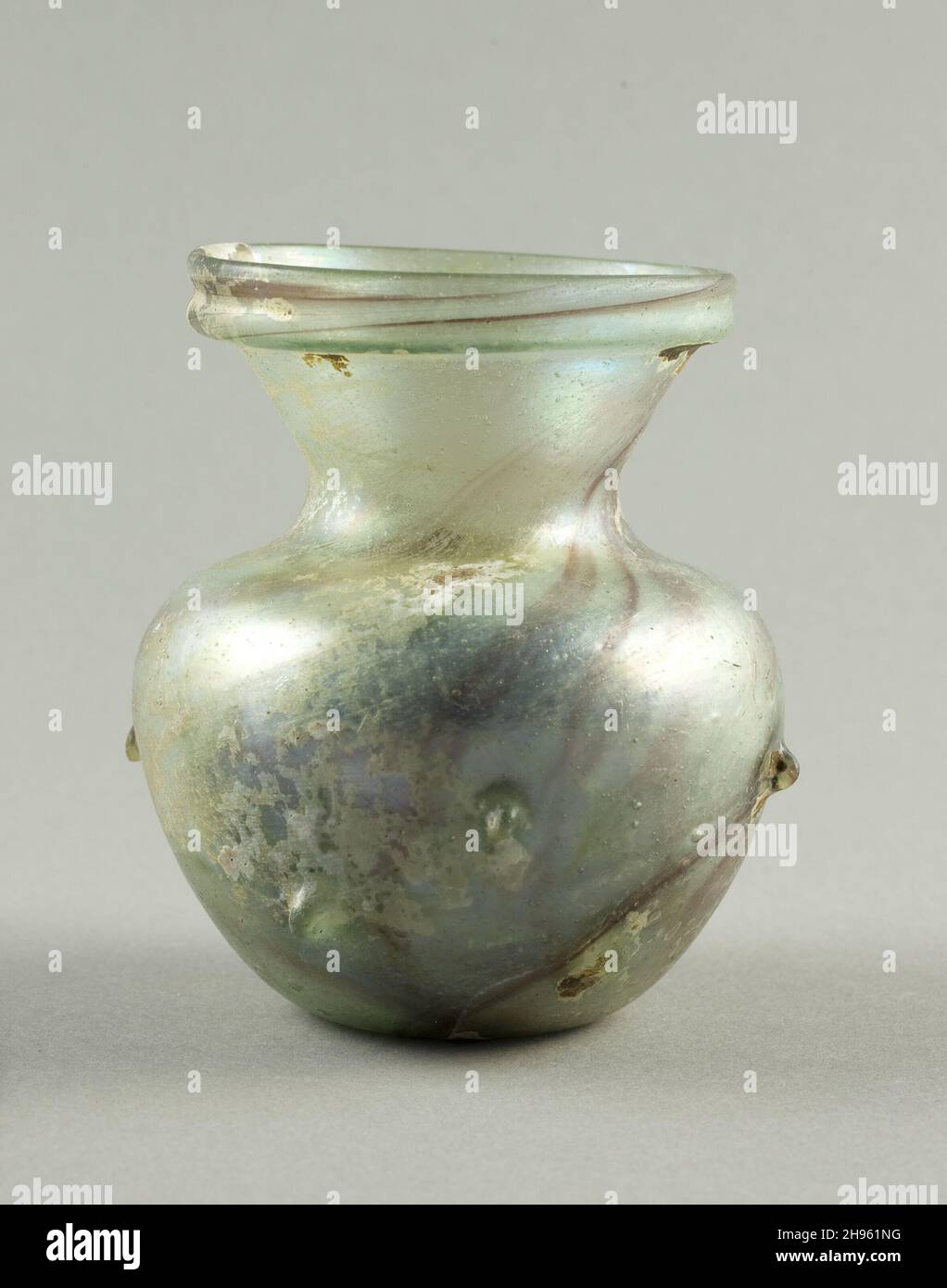 Flask, 4th century. Blown glass. Roman; coast of Syria or Palestine ...