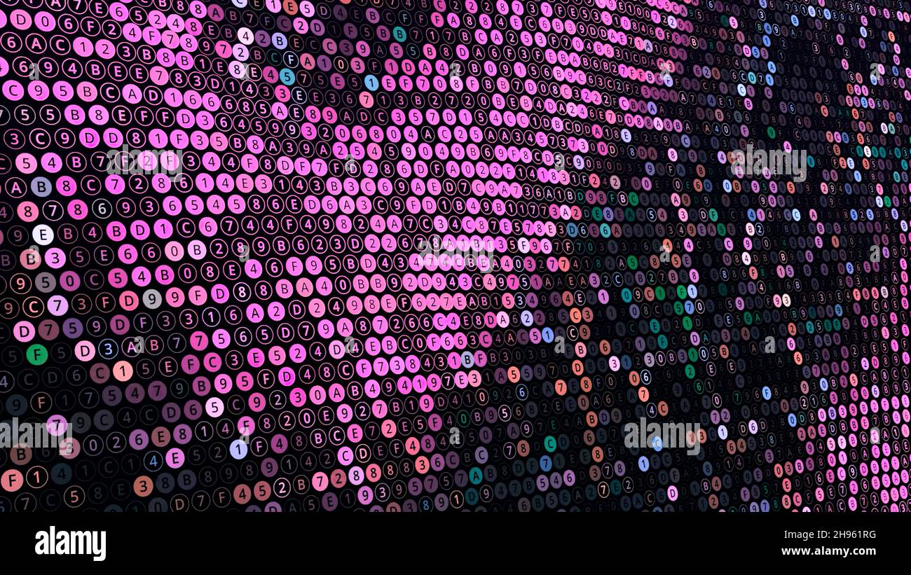 Luminous waves on field. Animation. Beautiful cybernetic field of ...