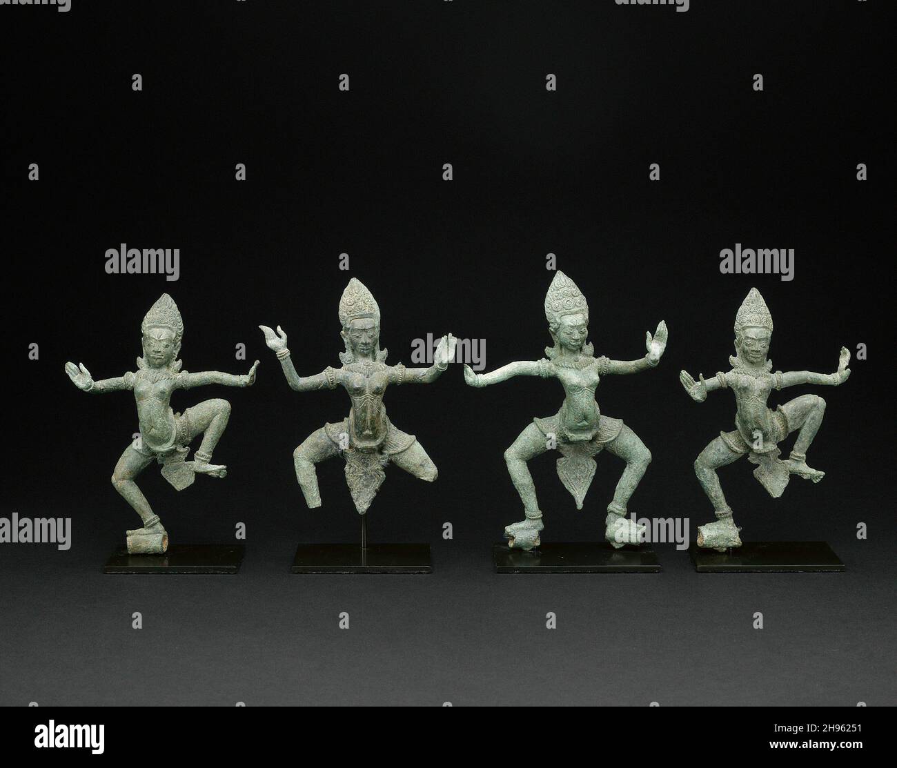 Group of Four Celestial Dancing Beauties (Apsaras), Angkor period, late ...