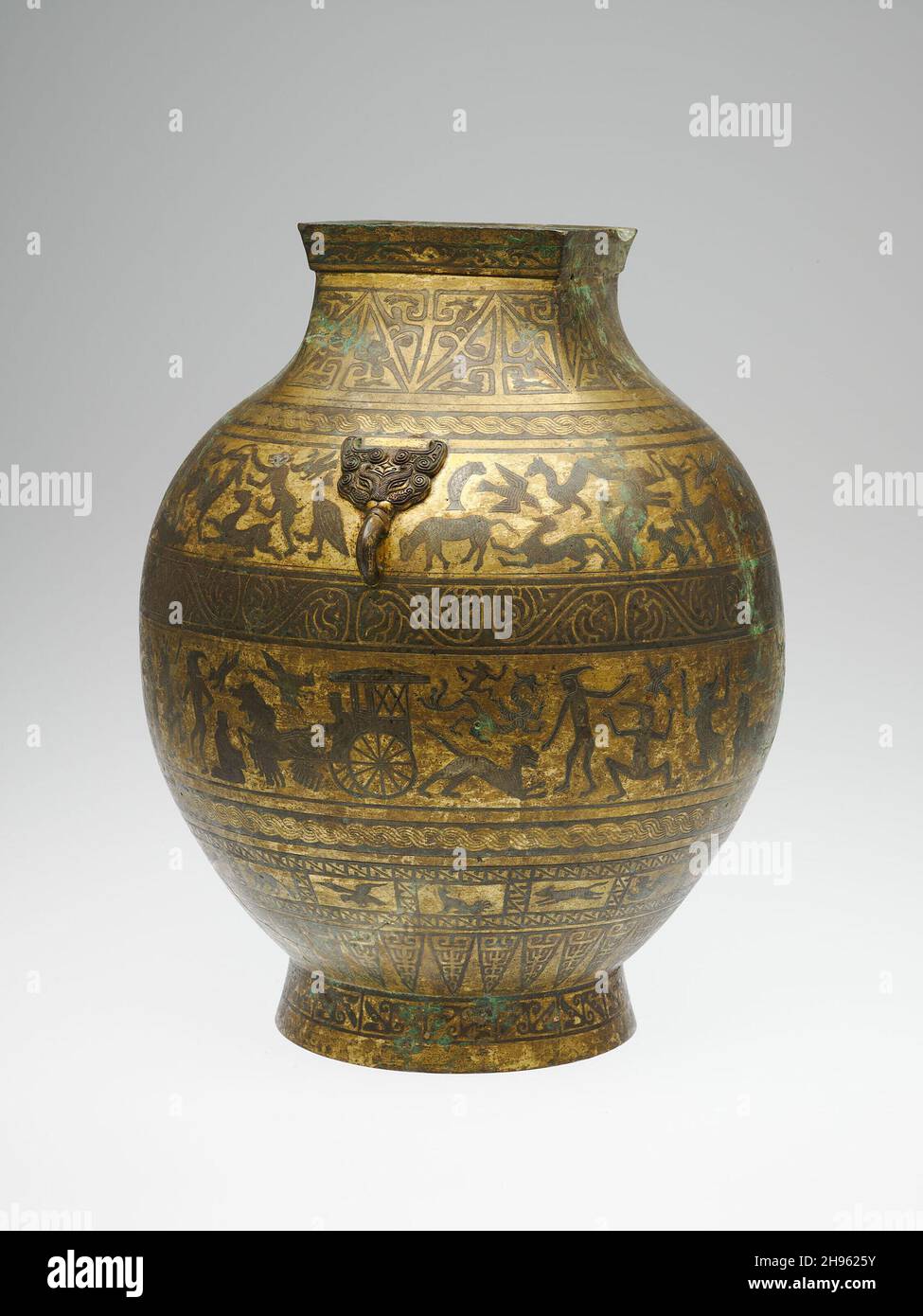 Jar (Hu), Jar: Han dynasty (206 BC-220 AD); decoration: 20th century ...