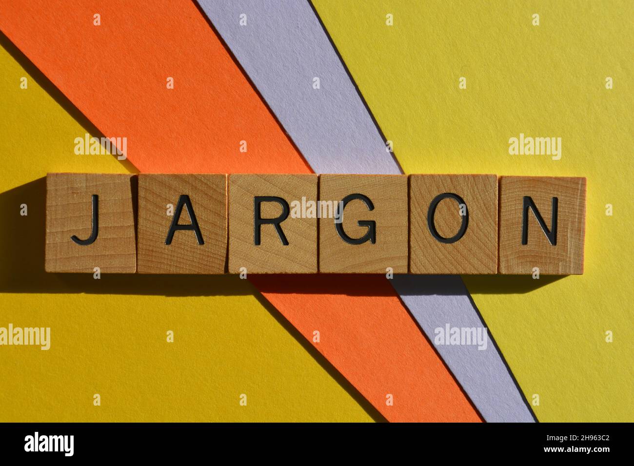 Jargon, word in wooden alphabet letters isolated on colourful ...