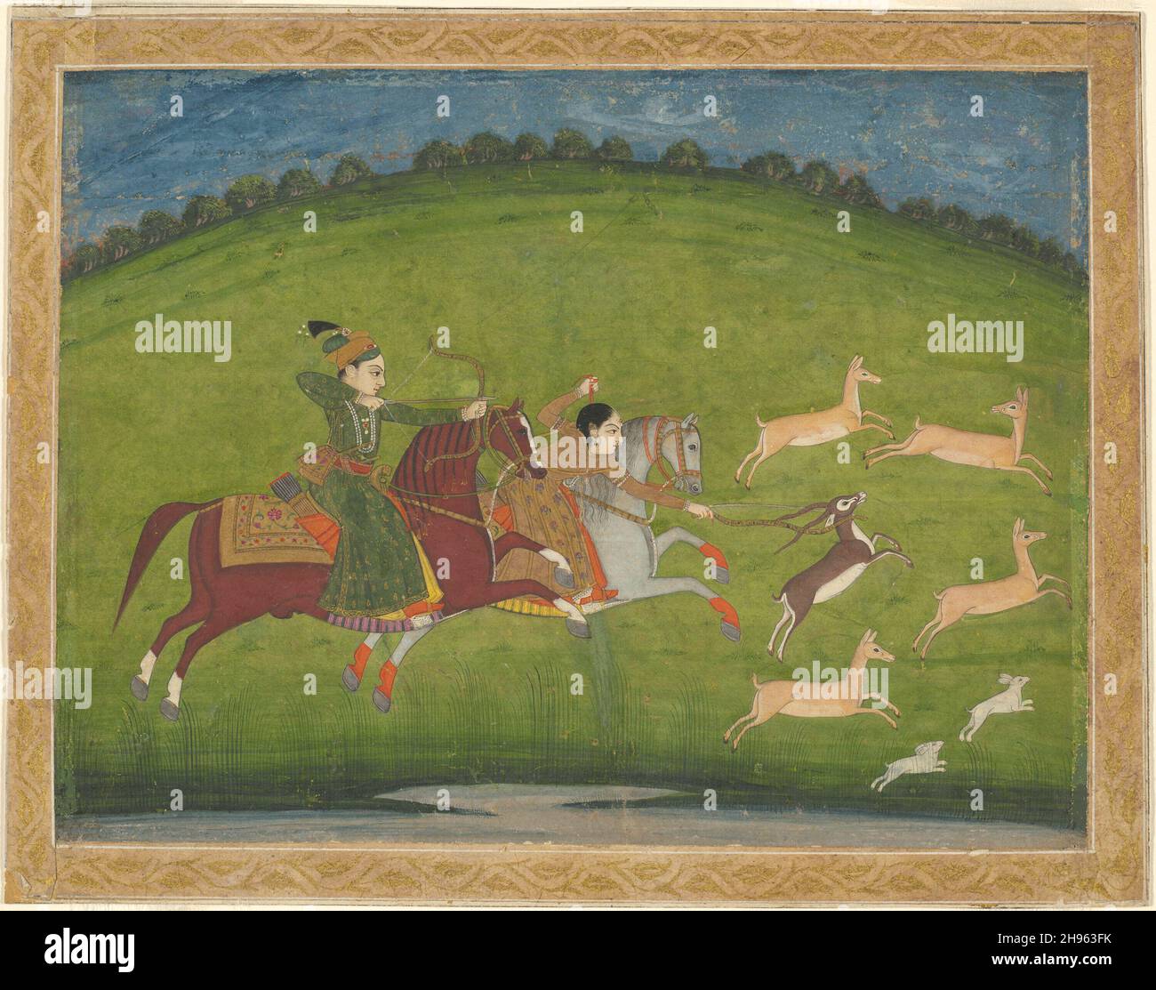 Prince and Princess Hunting Blackbuck, mid-18th century Stock Photo - Alamy