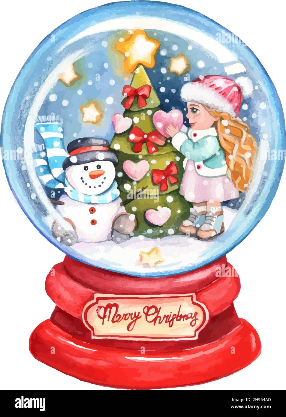 Glass christmas snowball Stock Vector Images - Alamy